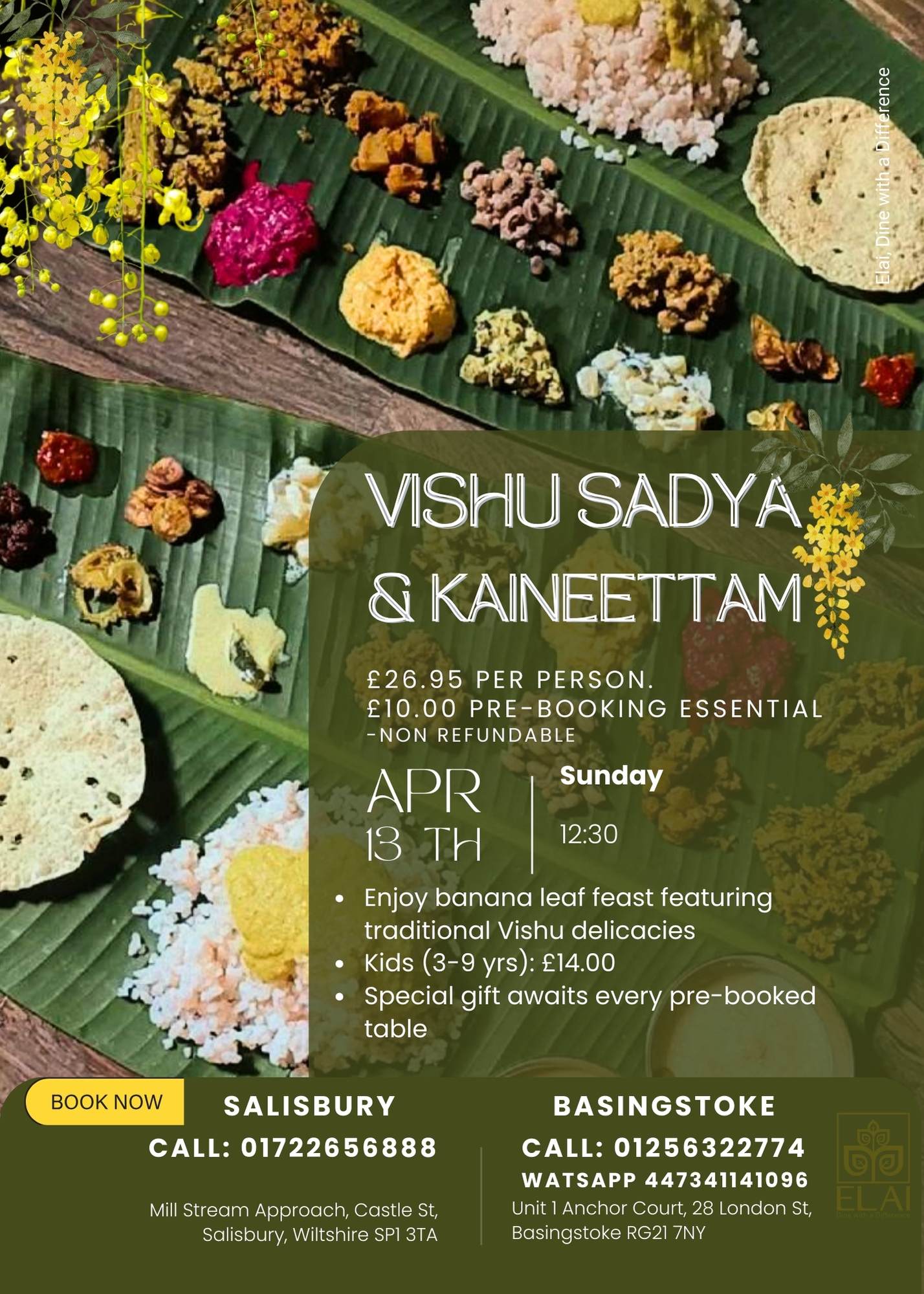 Celebrate Vishu with Kerala Sadya in Basingstoke & Salisbury | Book Now ...